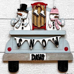 DIY Snowman Truck Winter Hanger – Paint-it-yourself Wood Kit - Etsy