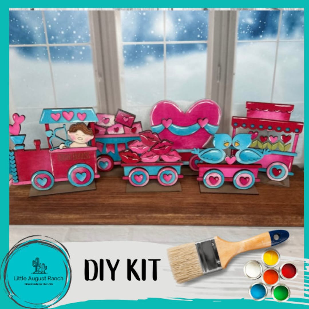 Valentine Train Set - Wood Blanks for Crafting and Painting - Etsy