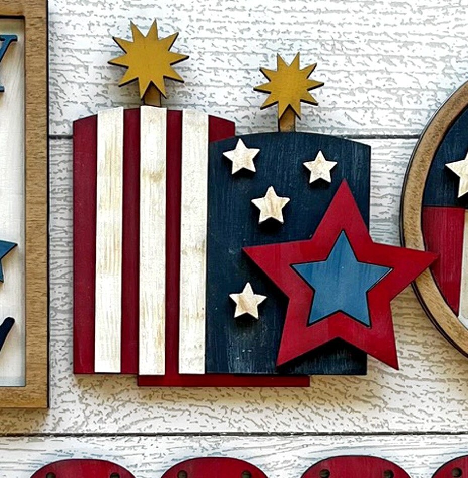 4th of July Insert for Our Bench Interchangeable Shelf Pieces , Decor ...