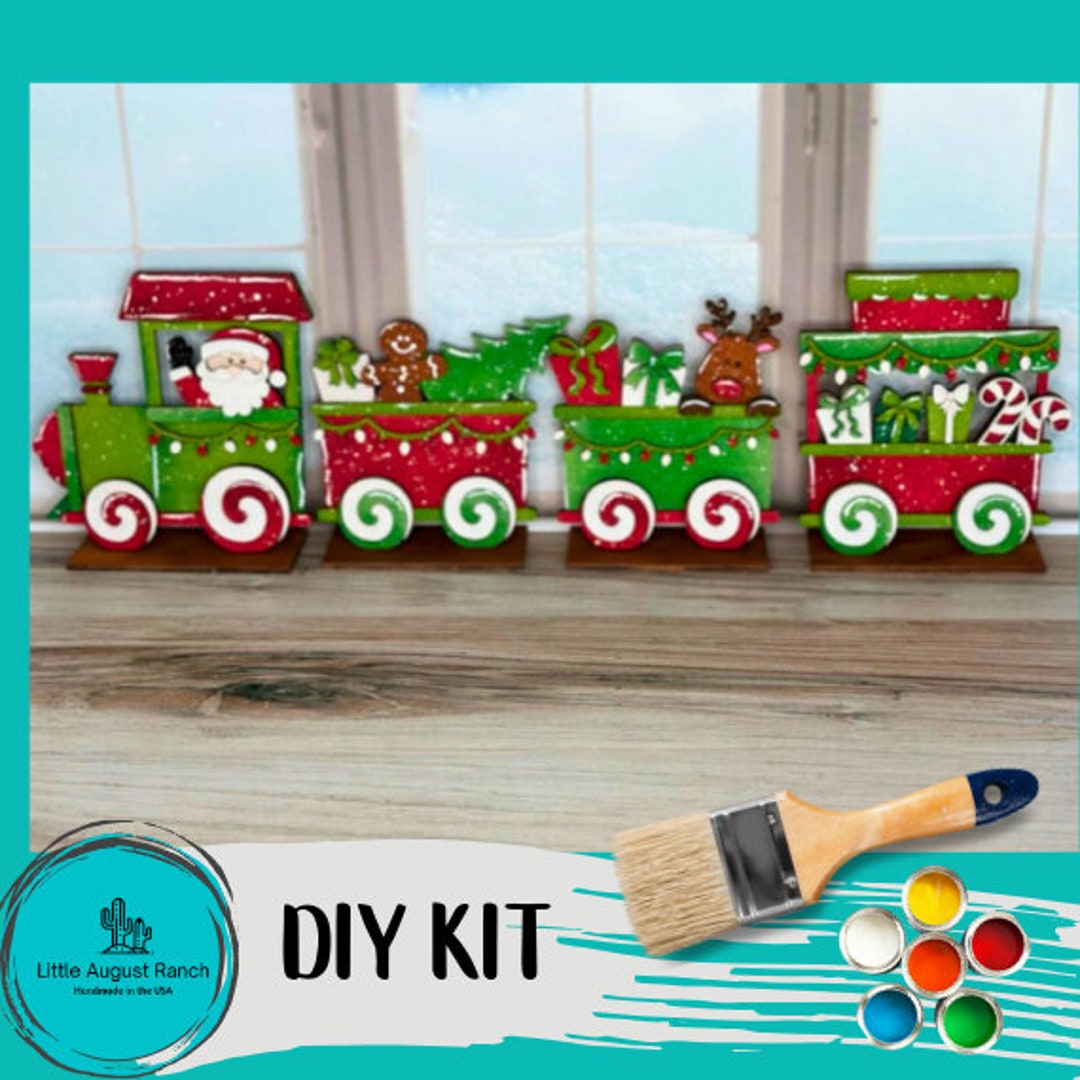 Santa Christmas Train Set - Wood Blanks for Crafting and Painting - Etsy