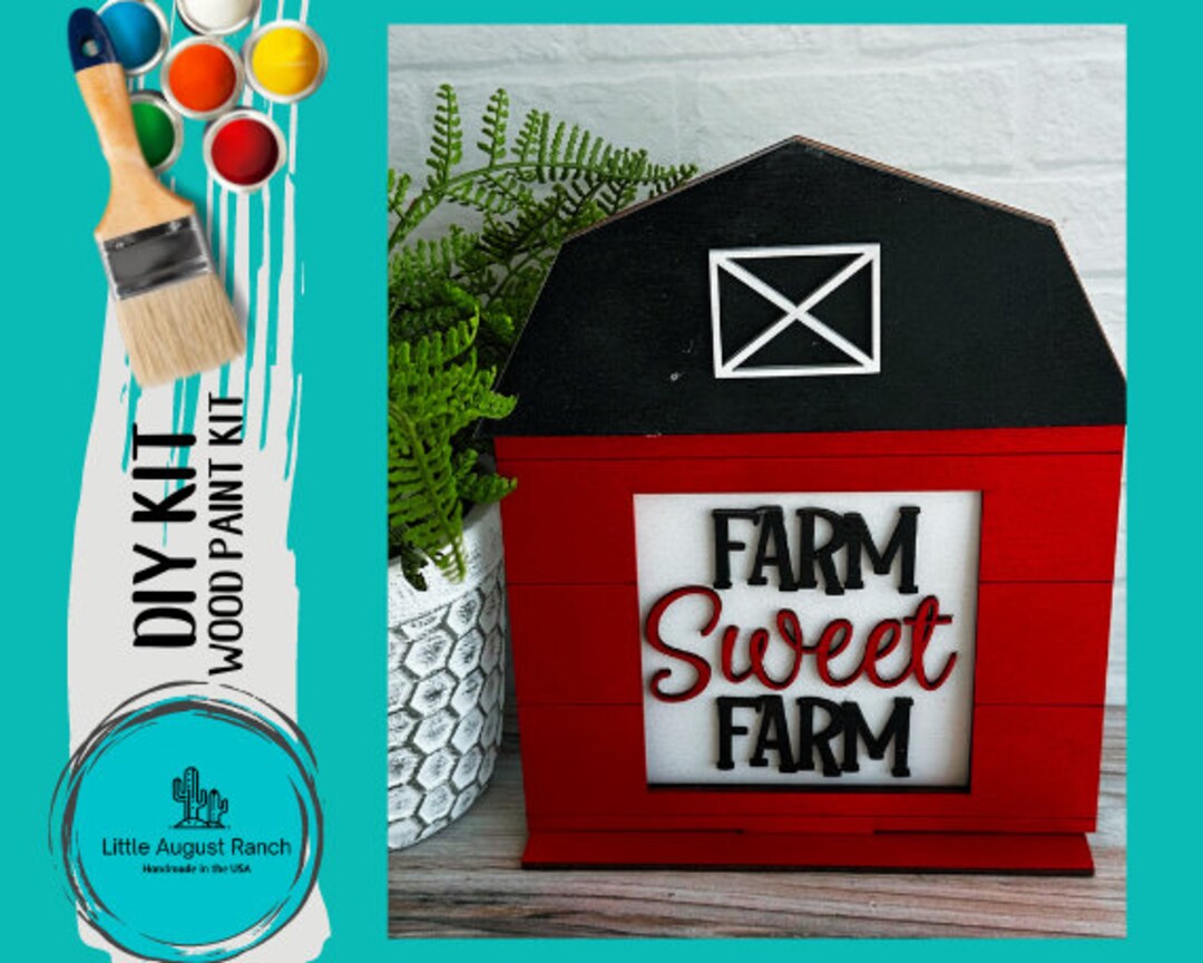 Barn Frame for Interchangeable Wood Tiles - Farm Sweet Farm - Frame ...