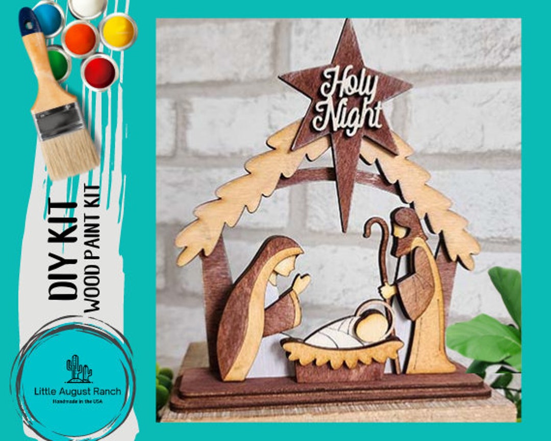 Nativity DIY - First Christmas - DIY Paint Kit - DIY Shelf Decor - Etsy