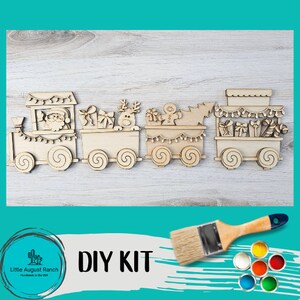 Santa Christmas Train Set - Wood Blanks for Crafting and Painting - Etsy