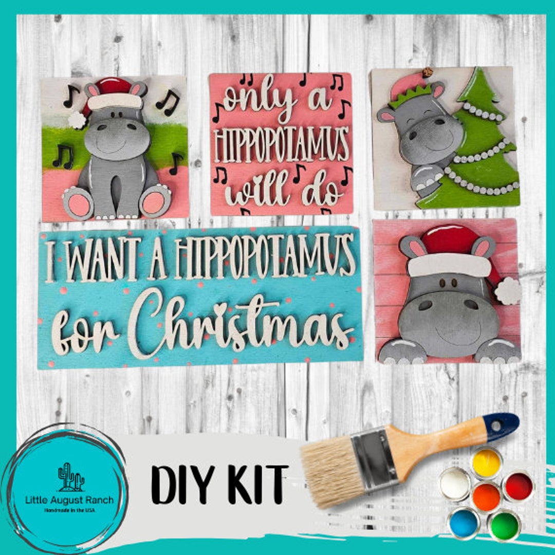 Hippopotamus for Christmas DIY Leaning Ladder Insert Kit ...