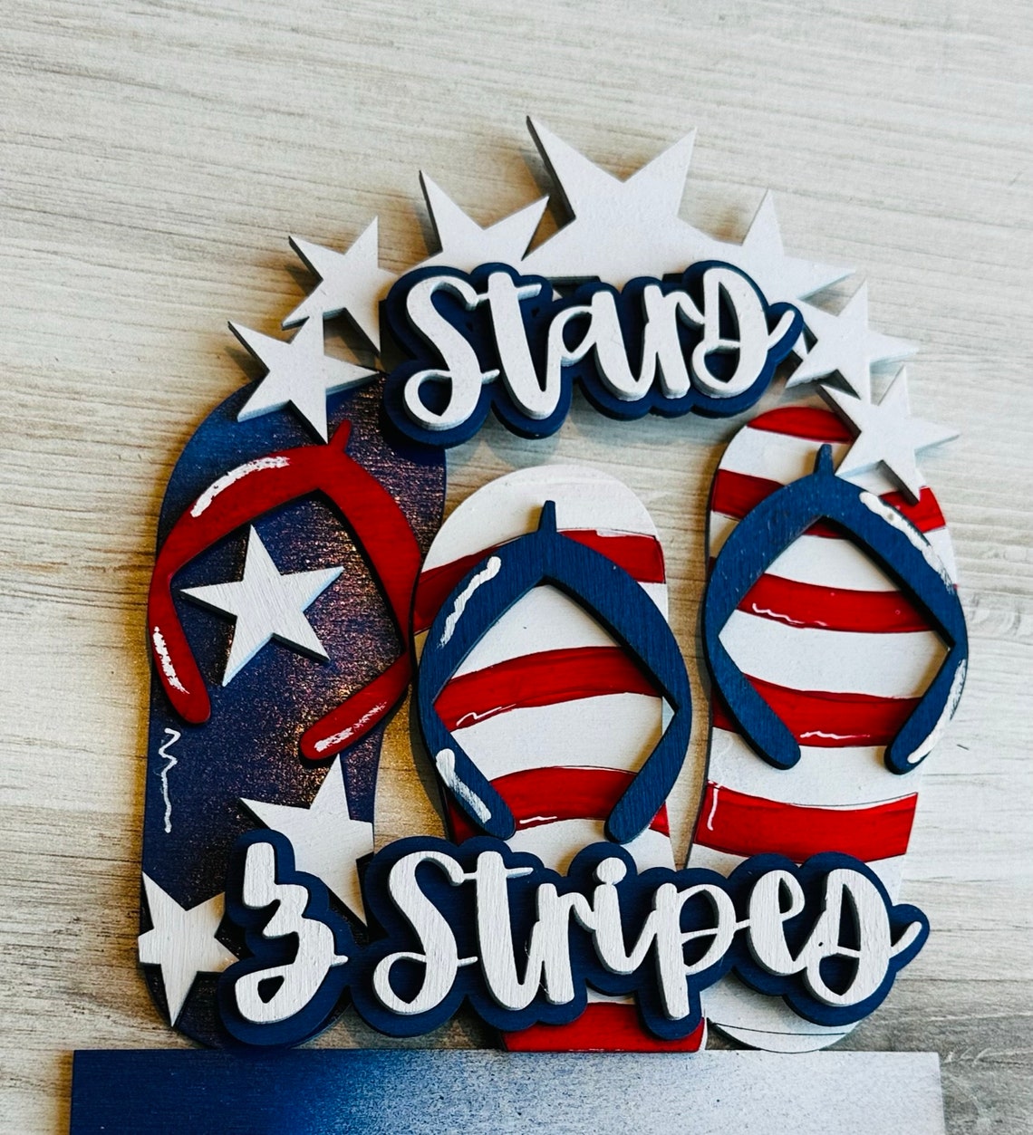 4th of July Flip Flops Insert for Interchangeable Inserts - Unfinished ...