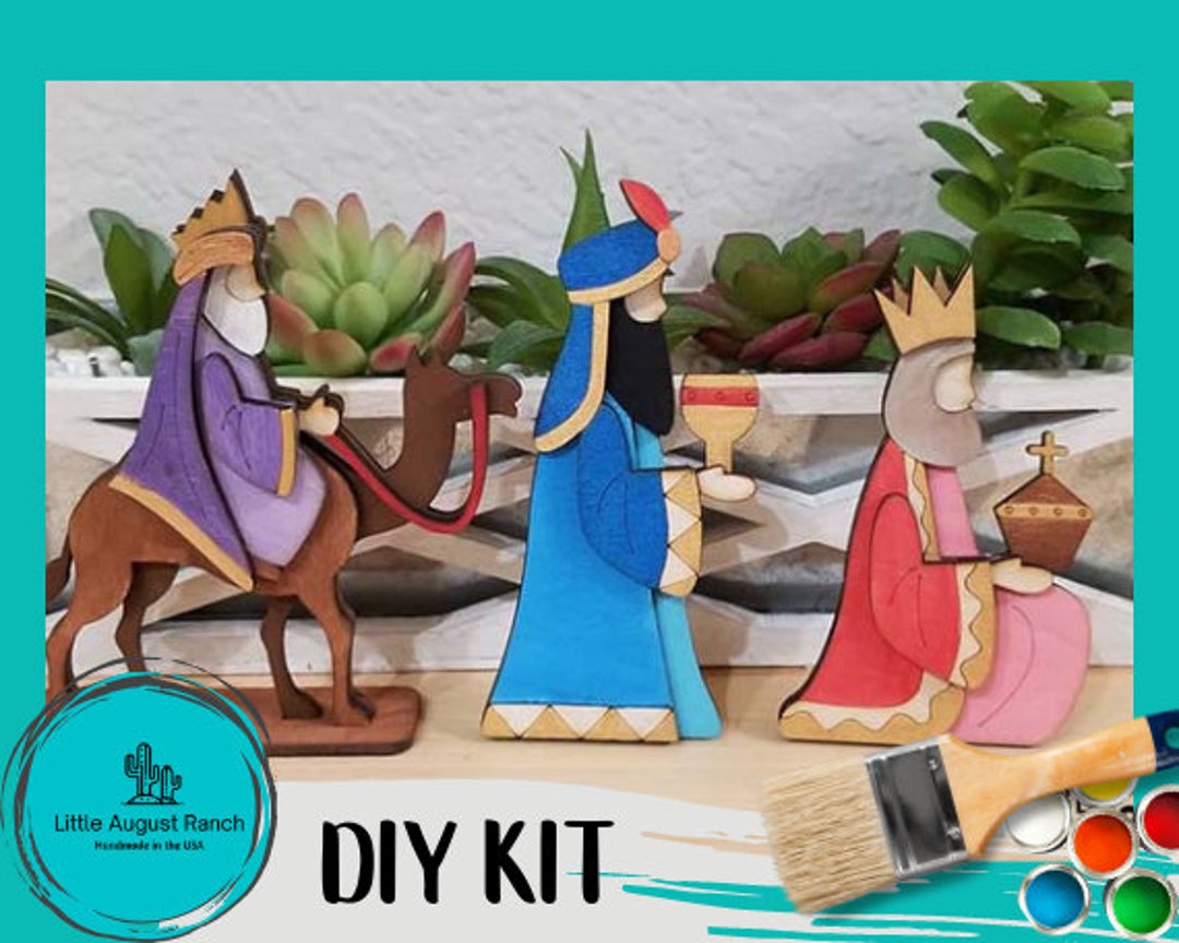 Christmas Wisemen Nativity DIY Tiered Tray Wood Blanks - Baby Jesus ...