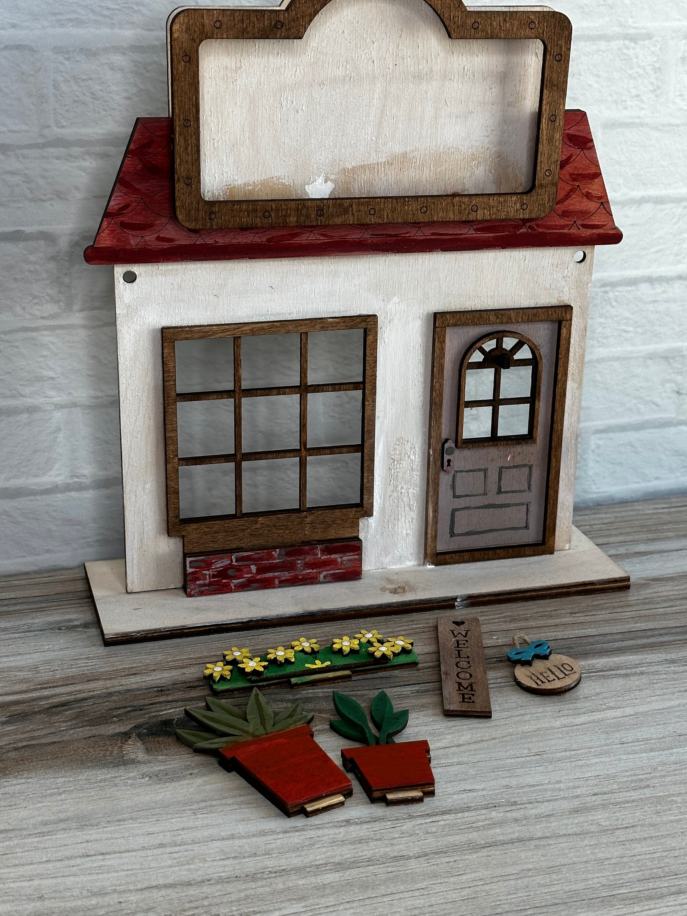 DIY House Sign Holder Interchangeable Base for Drop in Signs - Tiered ...