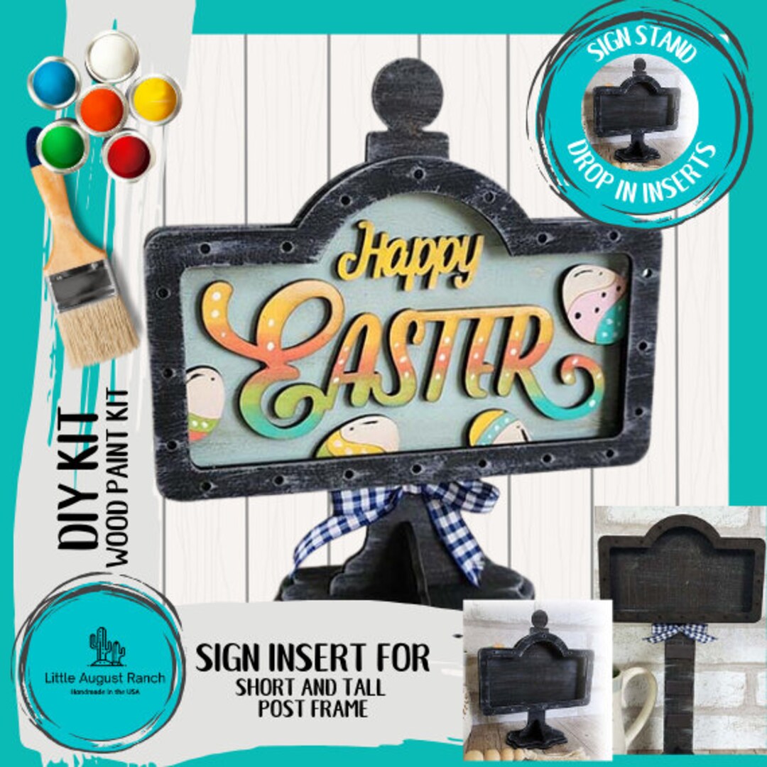 Happy Ester DIY Interchangeable Sign - Drop in Frame - Wood Kit - Etsy