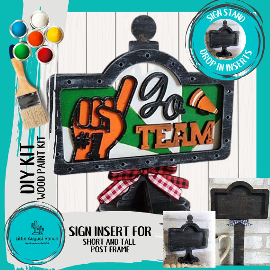 Go Team Sign Insert - DIY Interchangeable Sign - Drop in Frame - Wood ...