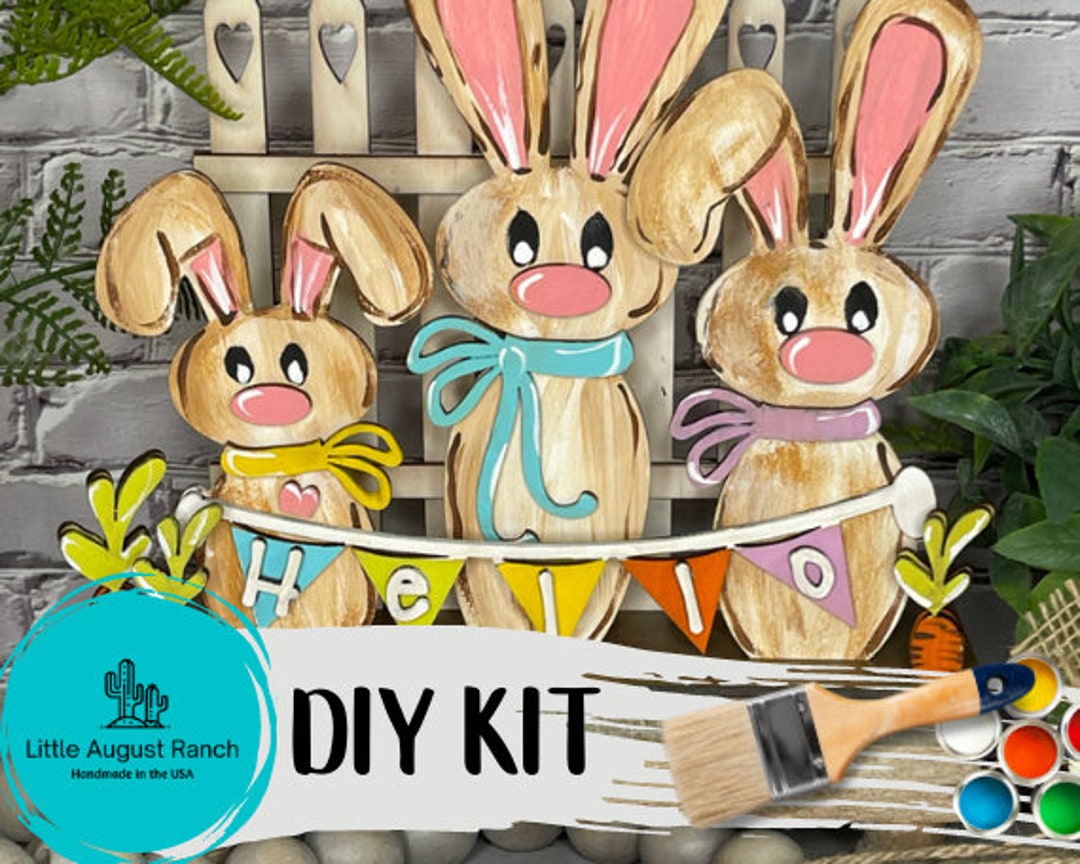 DIY Easter Decor - Bunny Shelf Sitter Decor-easter Paint Kit Wood ...