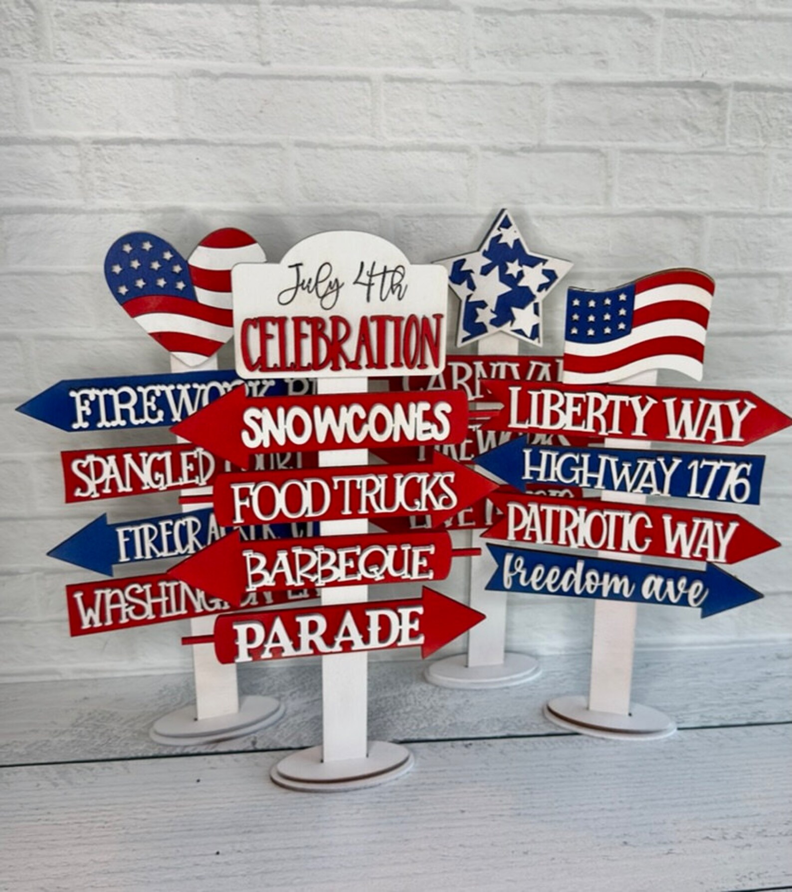 4th of July Direction Sign - Patriotic Street Signs - DIY Wood Craft - Etsy