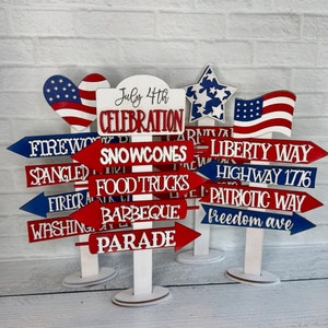 4th of July Direction Sign - Patriotic Street Signs - DIY Wood Craft - Etsy