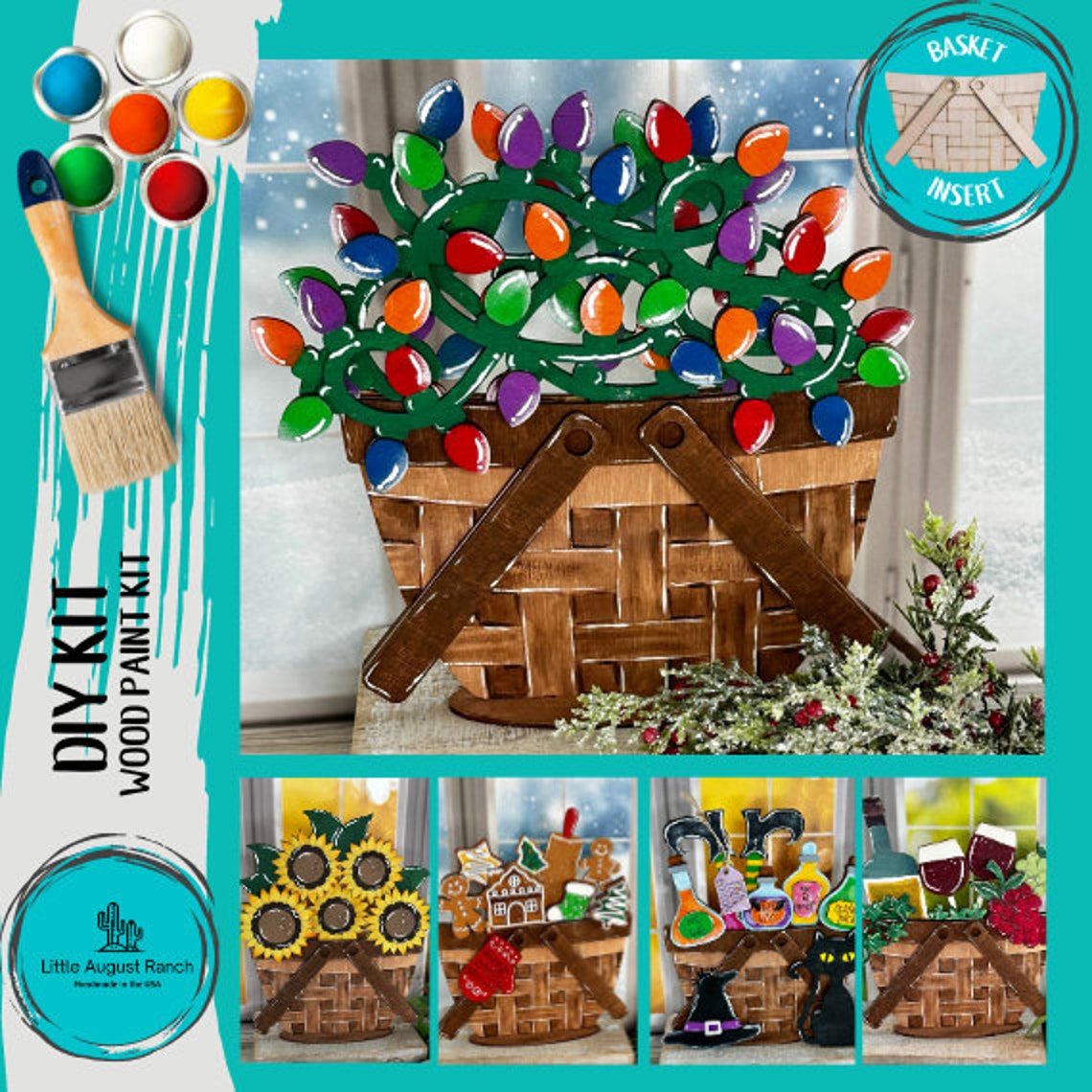 DIY Christmas Lights Basket Insert for Interchangeable Basket Decor ...