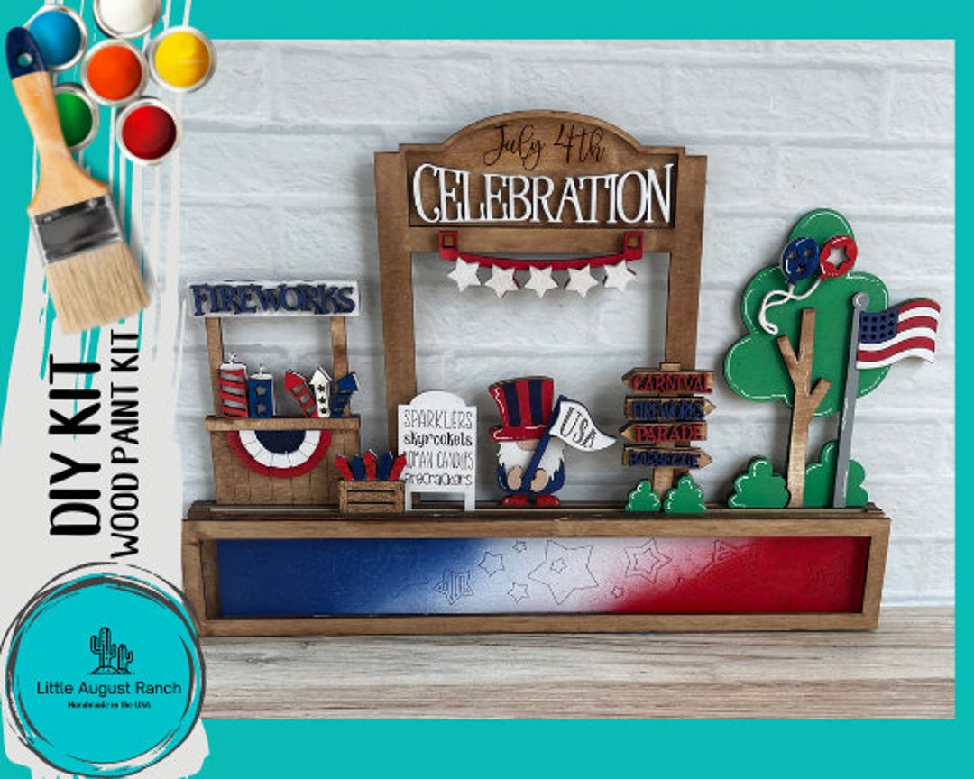 4th of July Add-on for Holder Box DIY Wood Paint Kit - Tiered Tray ...