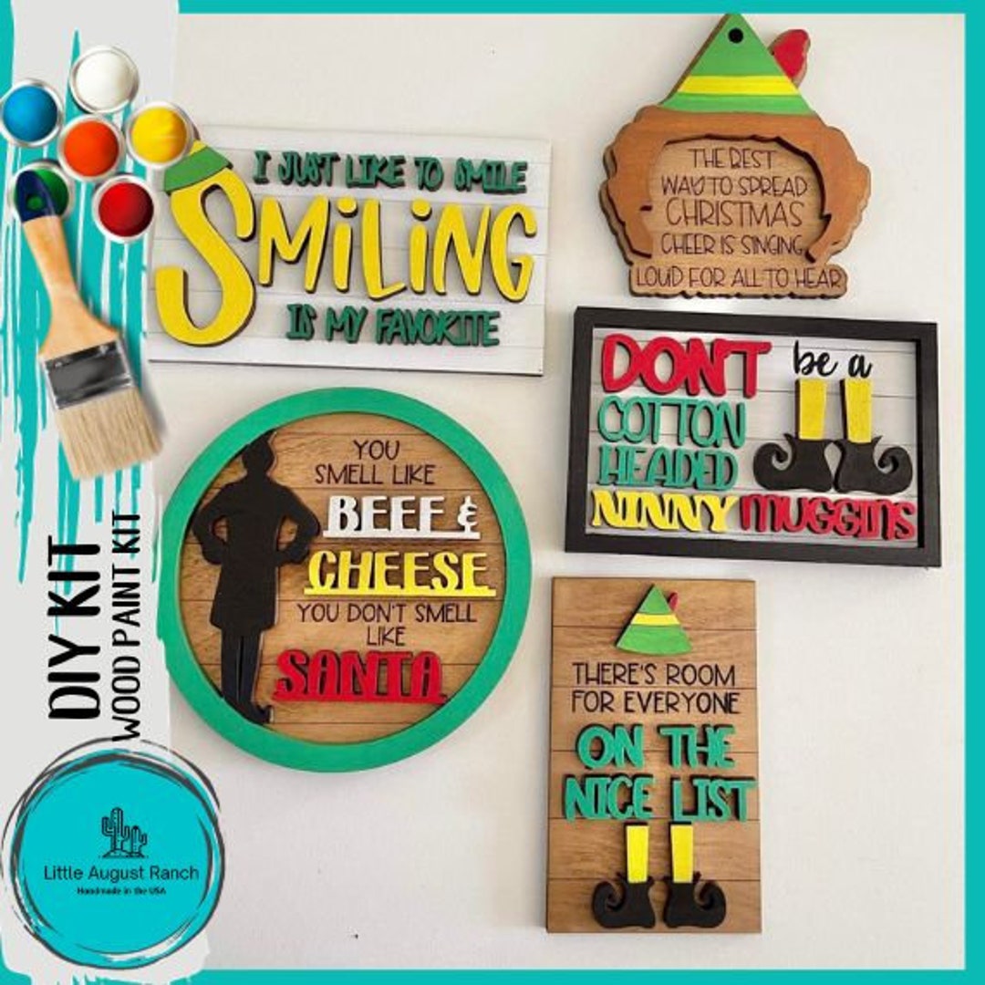 Christmas Elf Tiered Tray Set - Wood Blanks for Crafting and Painting ...