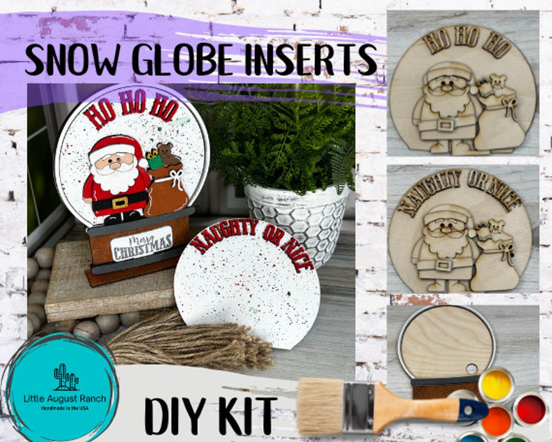 Santa Insert for Snow Globe DIY Interchangeable Decor Inserts - Wood ...