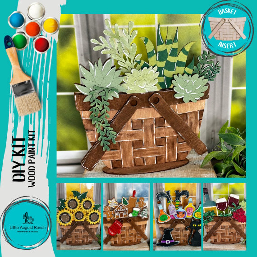 DIY Succulent Basket Insert for Interchangeable Basket Decor - Wood Blank for Painting - Inserts ...