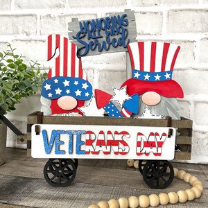 Veterans Day, Memorial Day, 4th of July Gnome DIY Mini Tray Sets - Wood ...