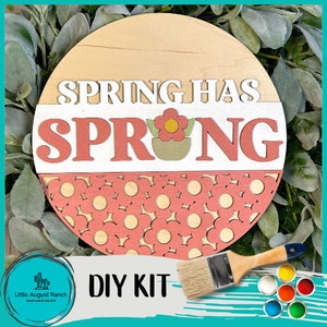 Spring Has Sprung Door Hanger DIY Kit - Spring Paint Kit Wall Hanging ...