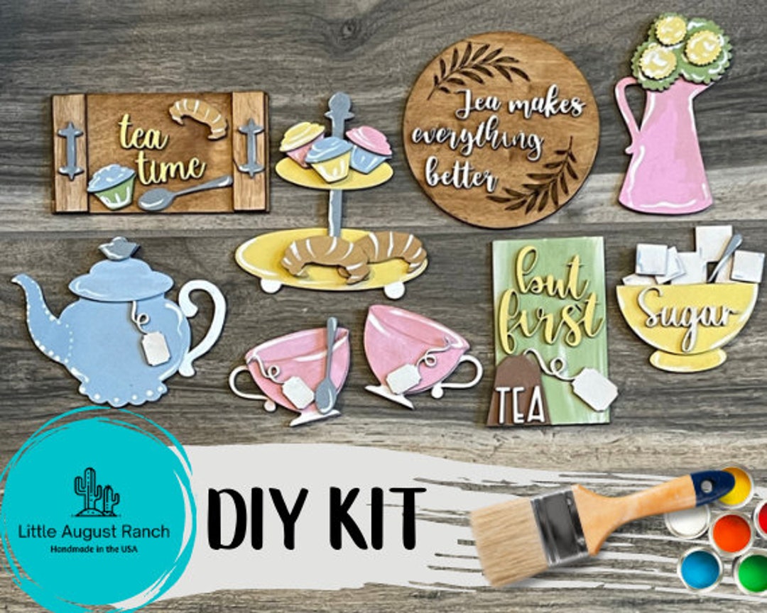 Tea Tiered Tray Decor Bundle DIY - Teapot DIY -tea Time - Tea Wood ...