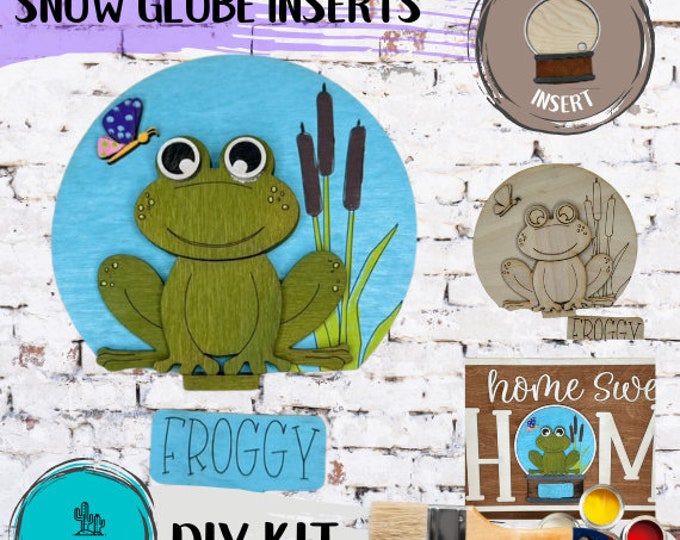 Frog Insert for Snow Globe DIY Interchangeable Decor Inserts Wood Paint ...