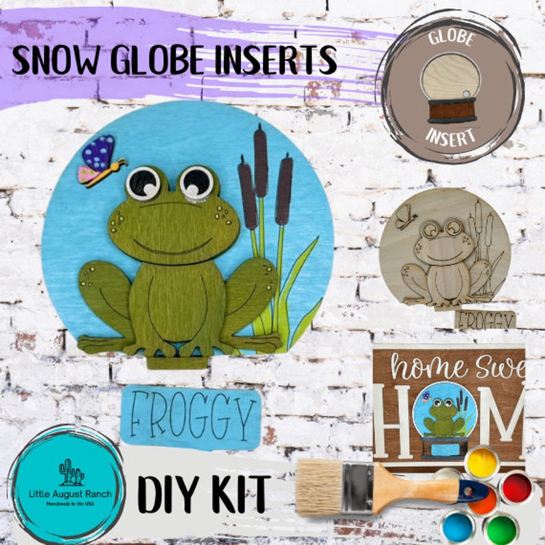 Frog Insert for Snow Globe DIY Interchangeable Decor Inserts - Wood ...