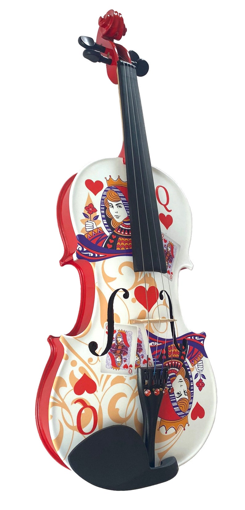 Queen of Hearts White/red Violin Outfit W/ Ruby Red Crystal Fine Tuners - Etsy