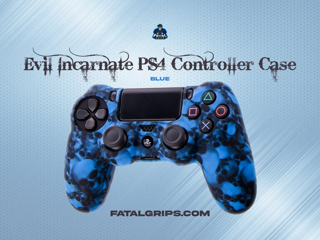 PS4 CONTROLLER CASE Blue Skull Cover Controller - Etsy