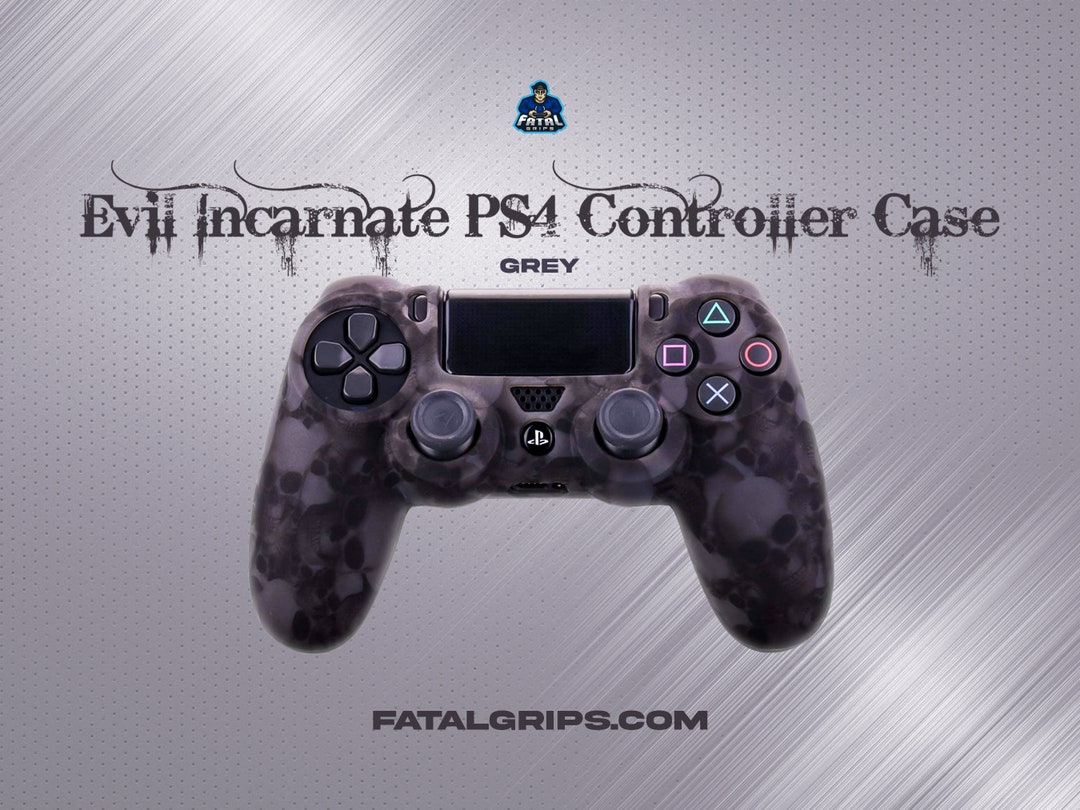 PS4 CONTROLLER CASE Grey Skull Cover Controller - Etsy