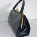 Vintage 60s Hand Bag Navy Blue Vinyl Handbag Classic Secretary Style ...
