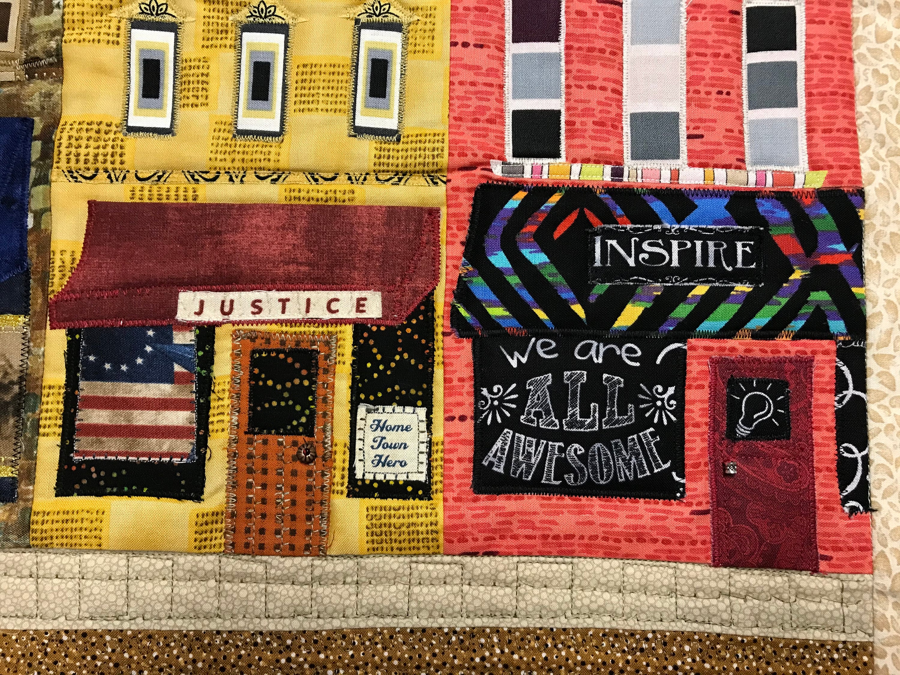 New England Storefronts Handmade Art Quilt - Etsy