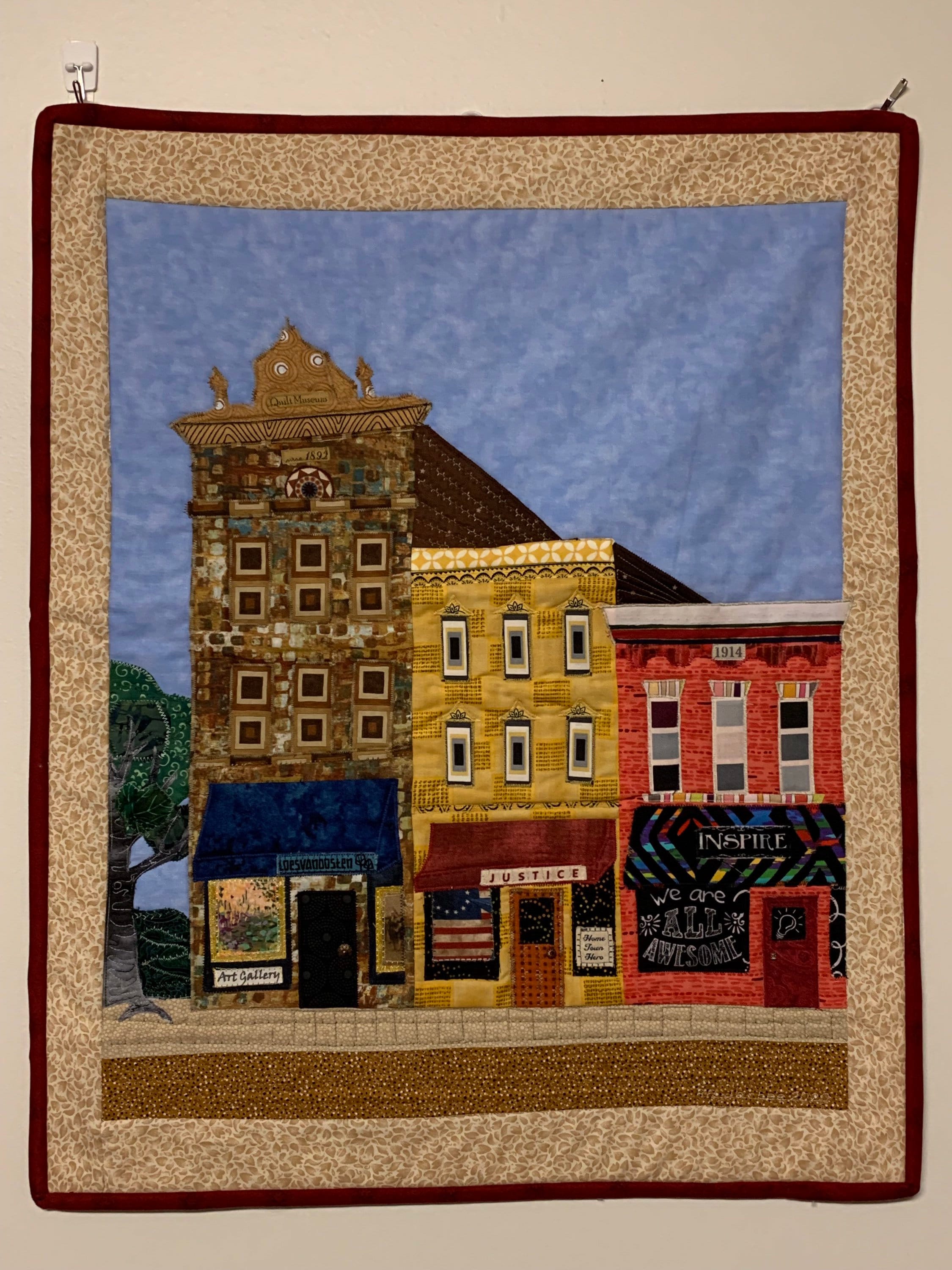 New England Storefronts Handmade Art Quilt - Etsy