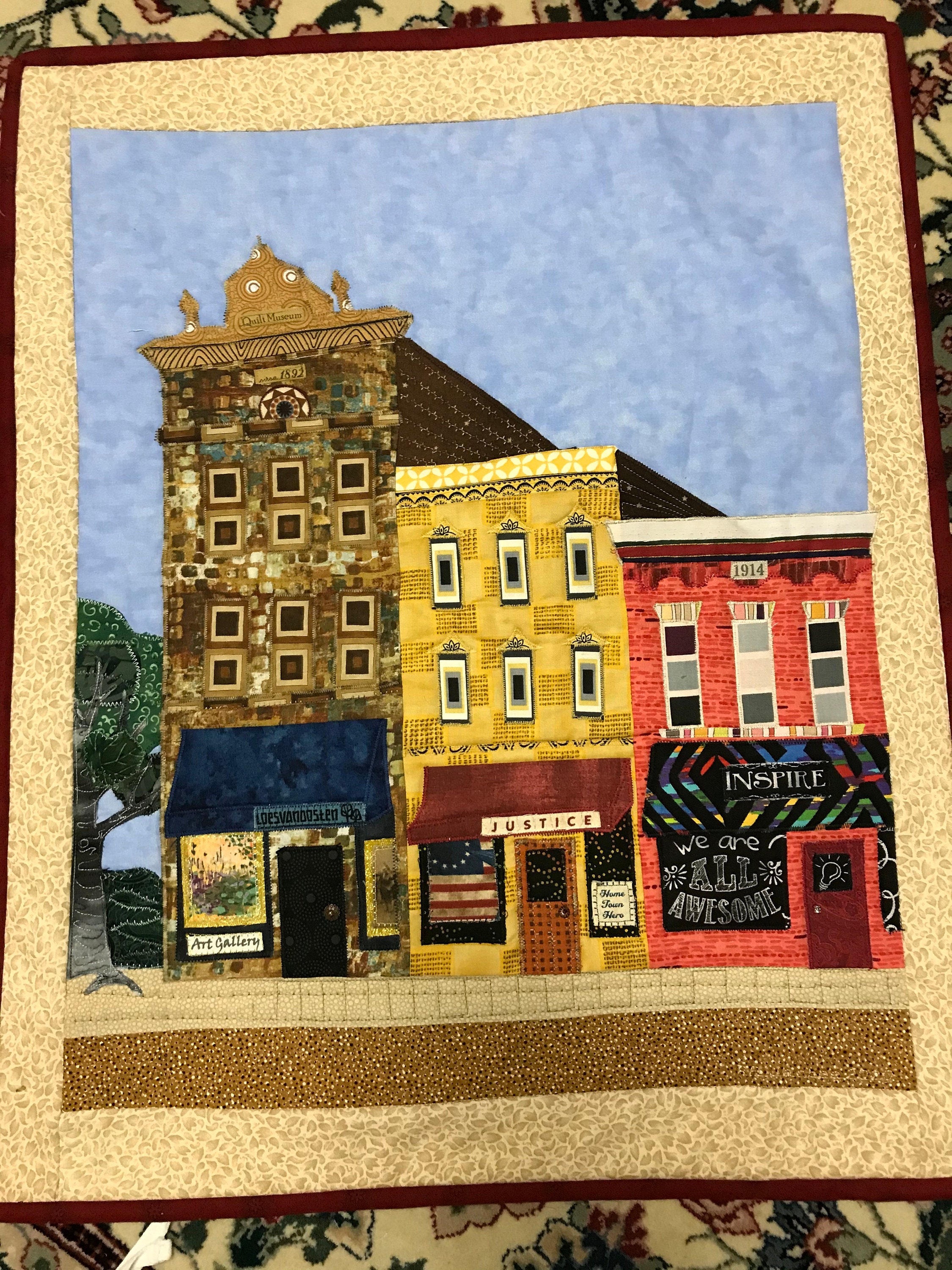 New England Storefronts Handmade Art Quilt - Etsy