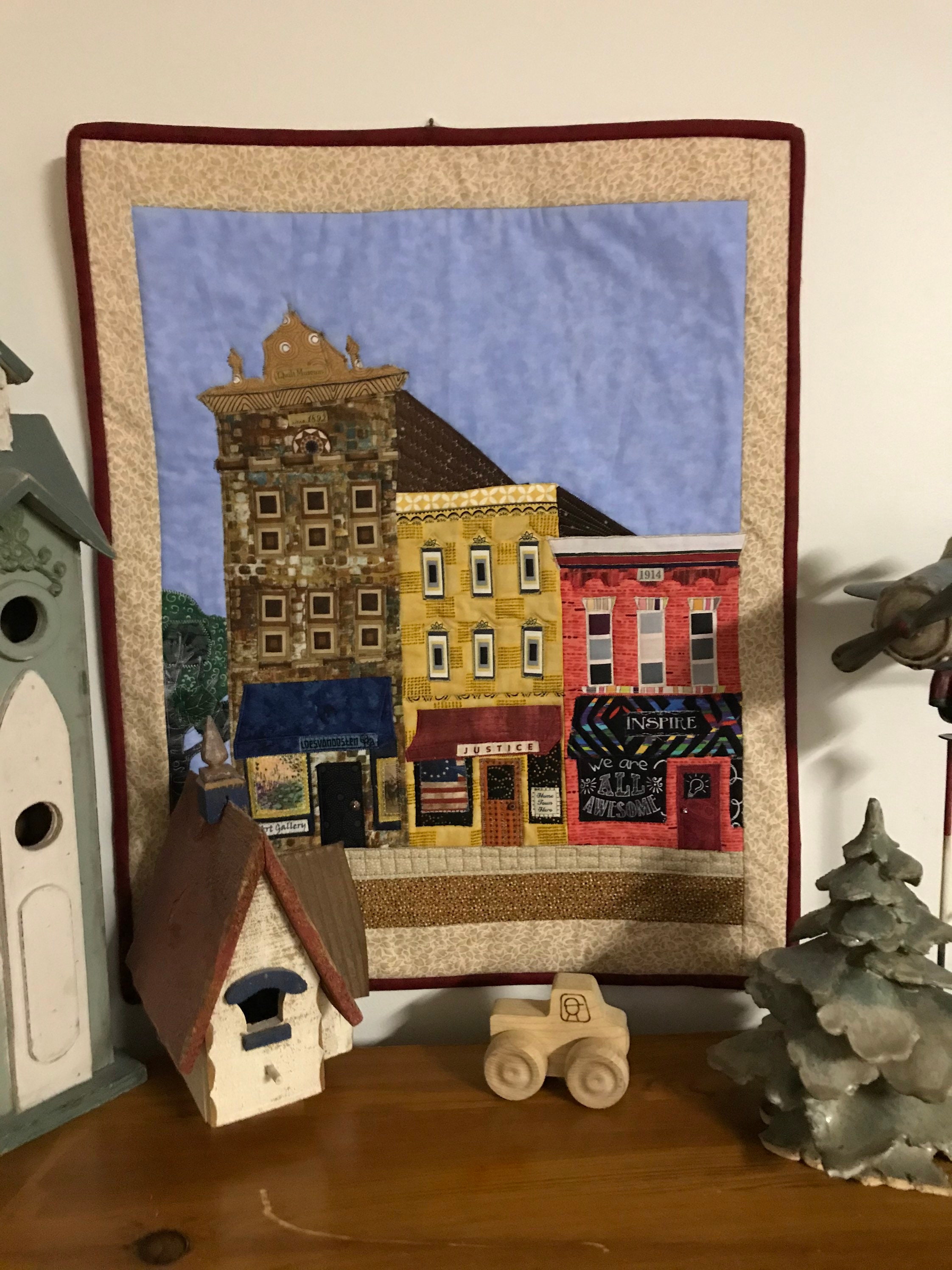 New England Storefronts Handmade Art Quilt - Etsy