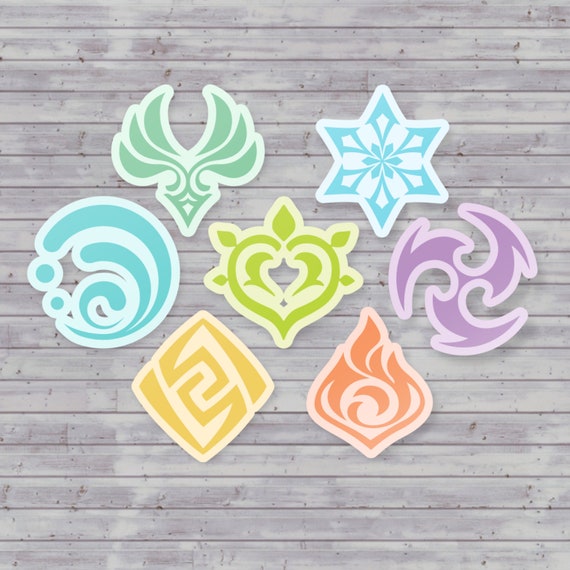 Genshin Elements Stickers | Etsy