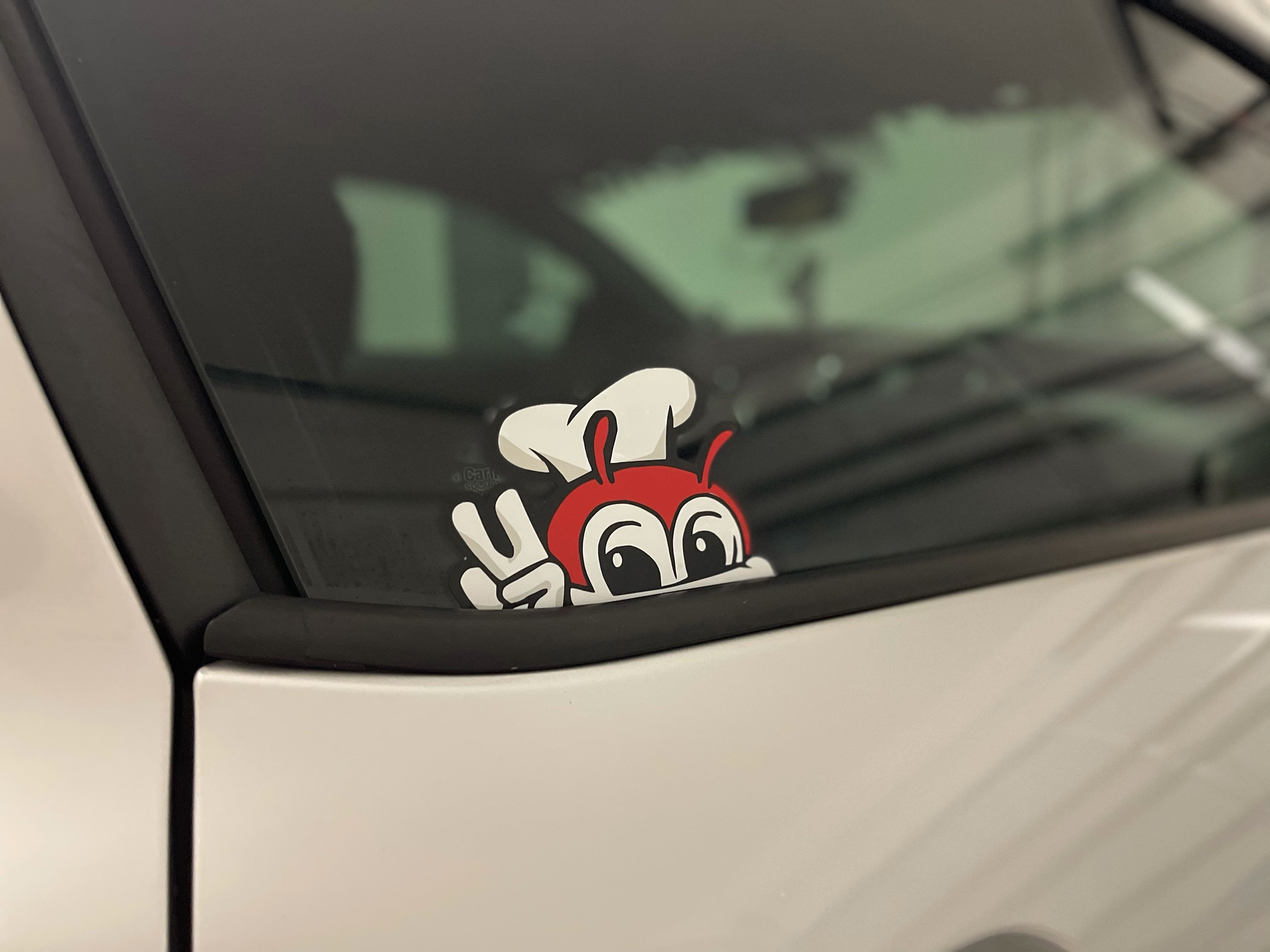 Peeking Jollibee Car Decal - Etsy