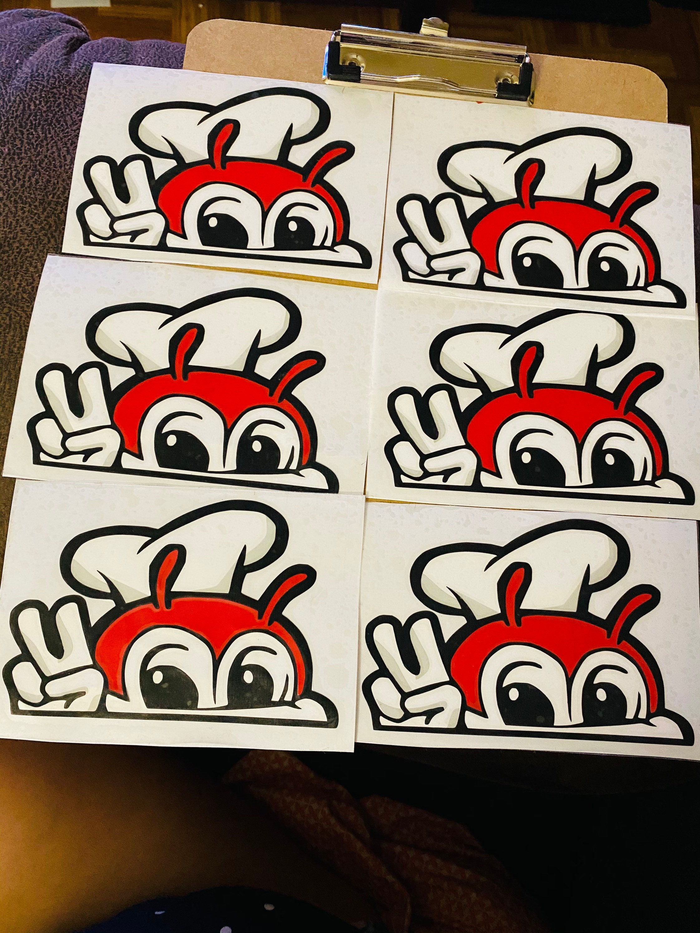 Peeking Jollibee Car Decal - Etsy