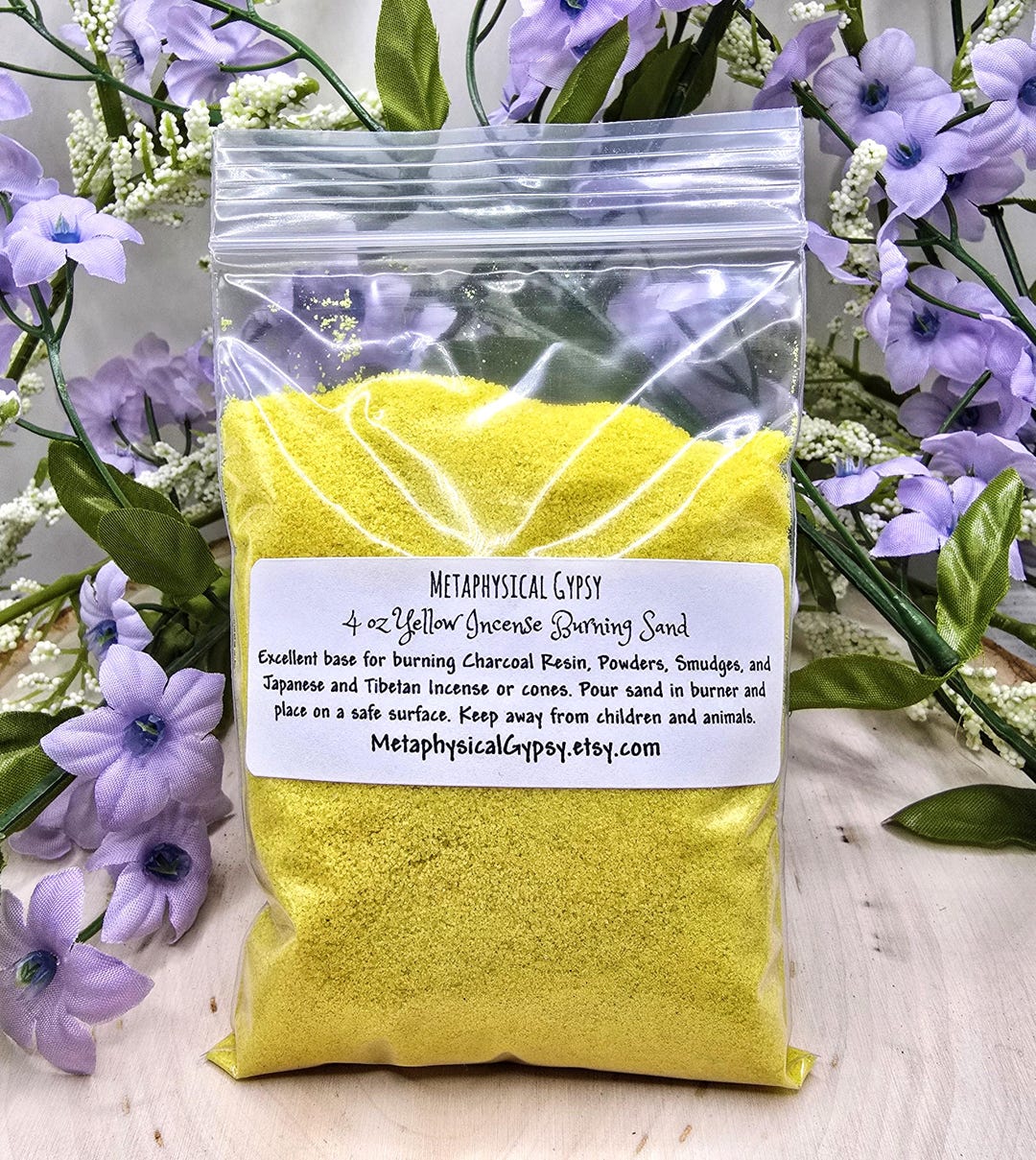 4 Oz Yellow Incense Sand, Base for Burning Charcoal, Incense Burners ...
