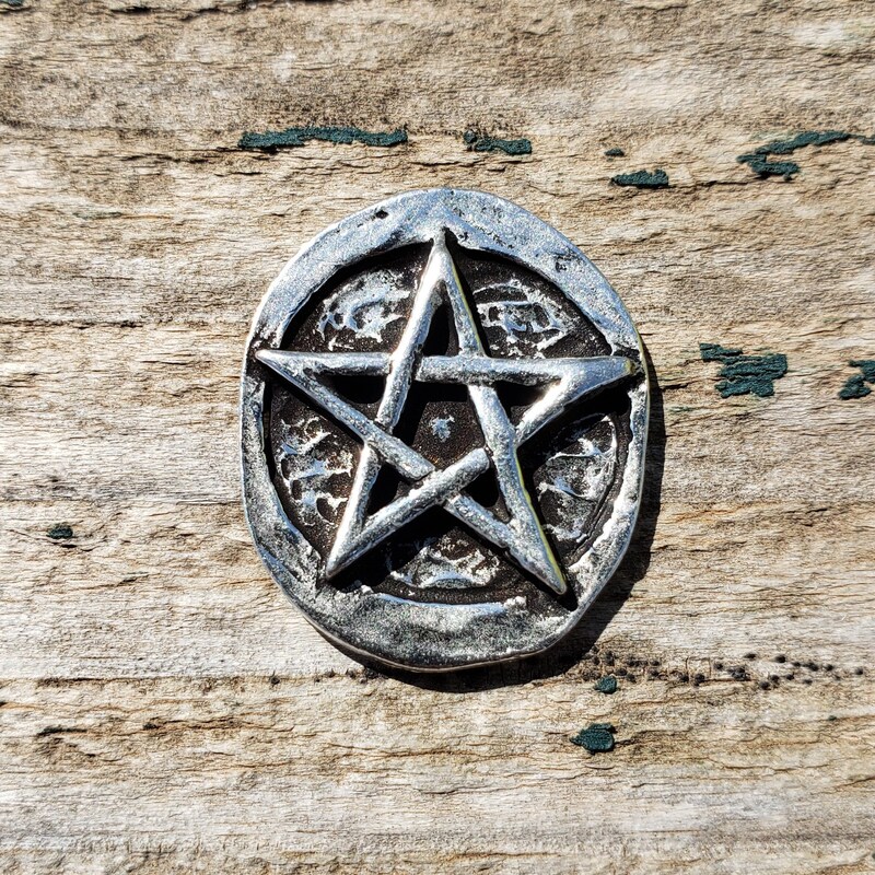 Silver Pentagram Coin - Etsy