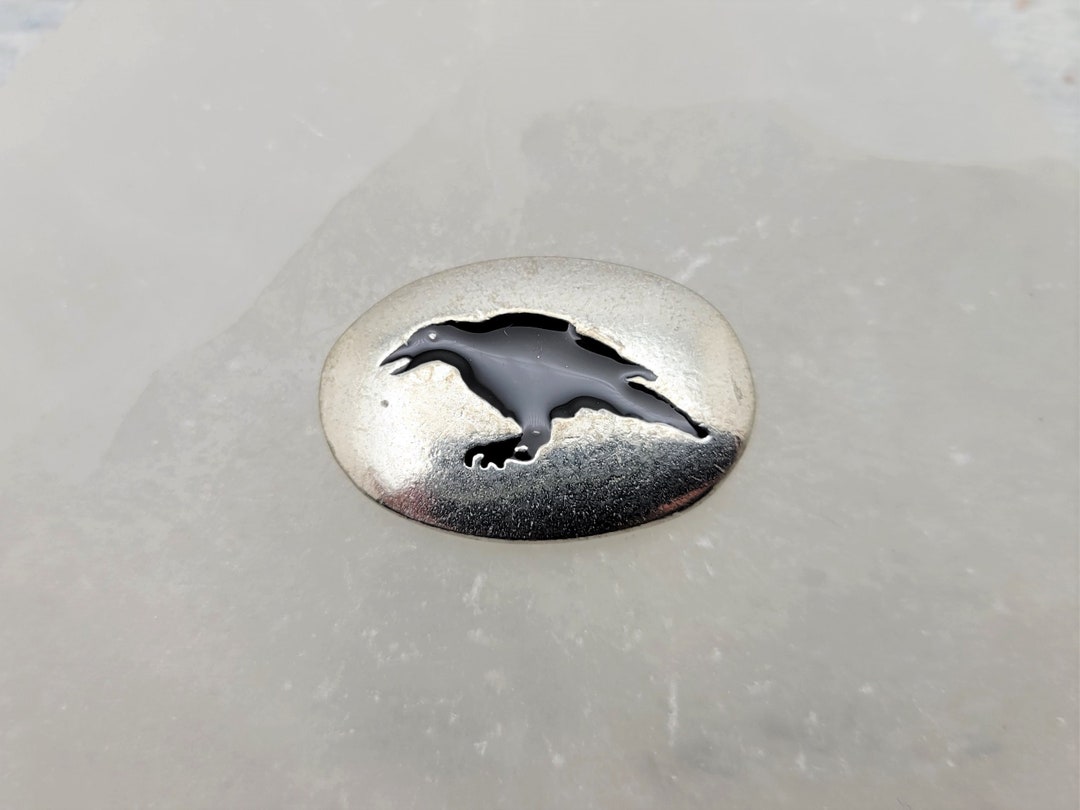 Lead Free Pewter Raven Pocket Stone: Mystical Witch Charm Talisman for ...