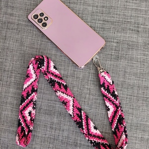 Colorful Kilim Style Crochet Phone Strap Pattern, Crochet Phone ...
