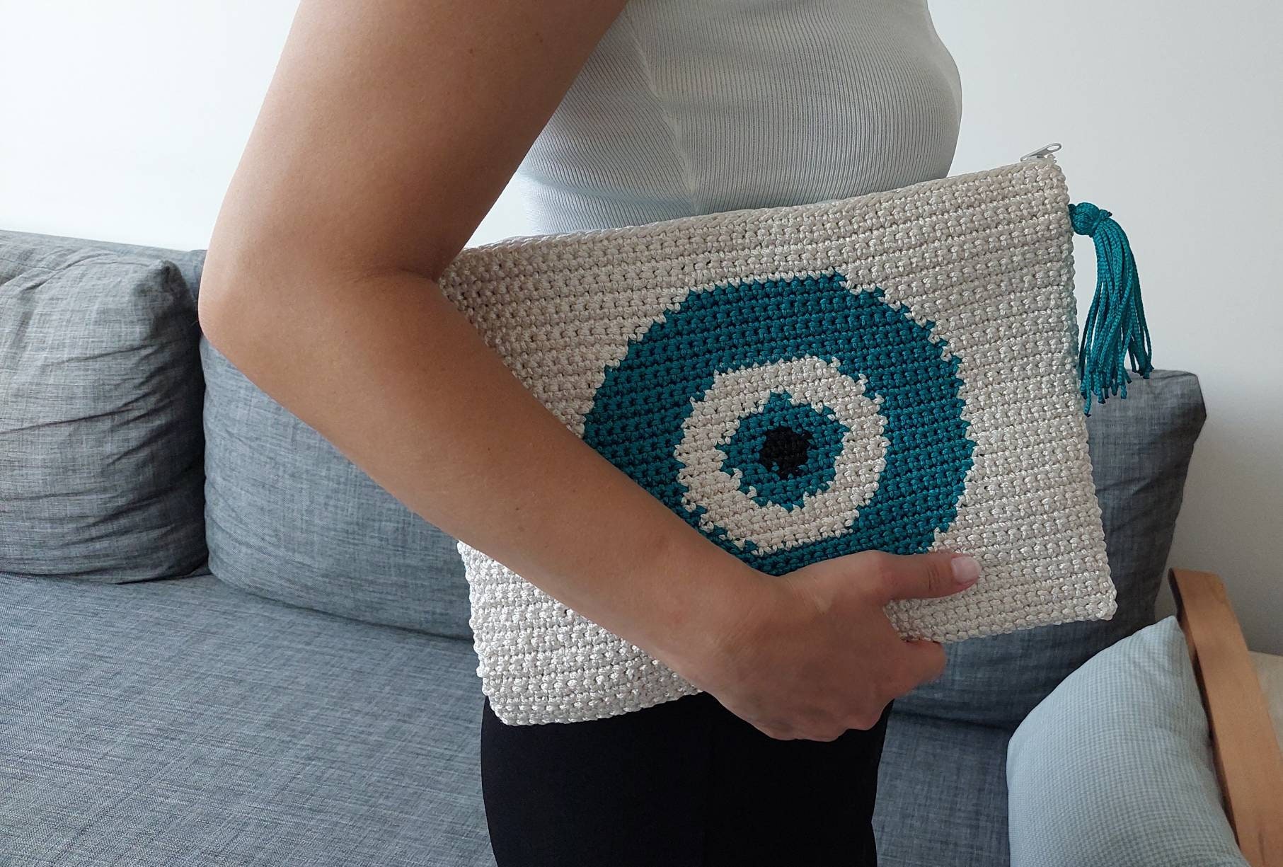 Evil Eye Women Crochet Clutch Bag Pattern,summer Bag Pattern,pdf File ...