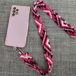 Colorful Kilim Style Crochet Phone Strap Pattern, Crochet Phone ...