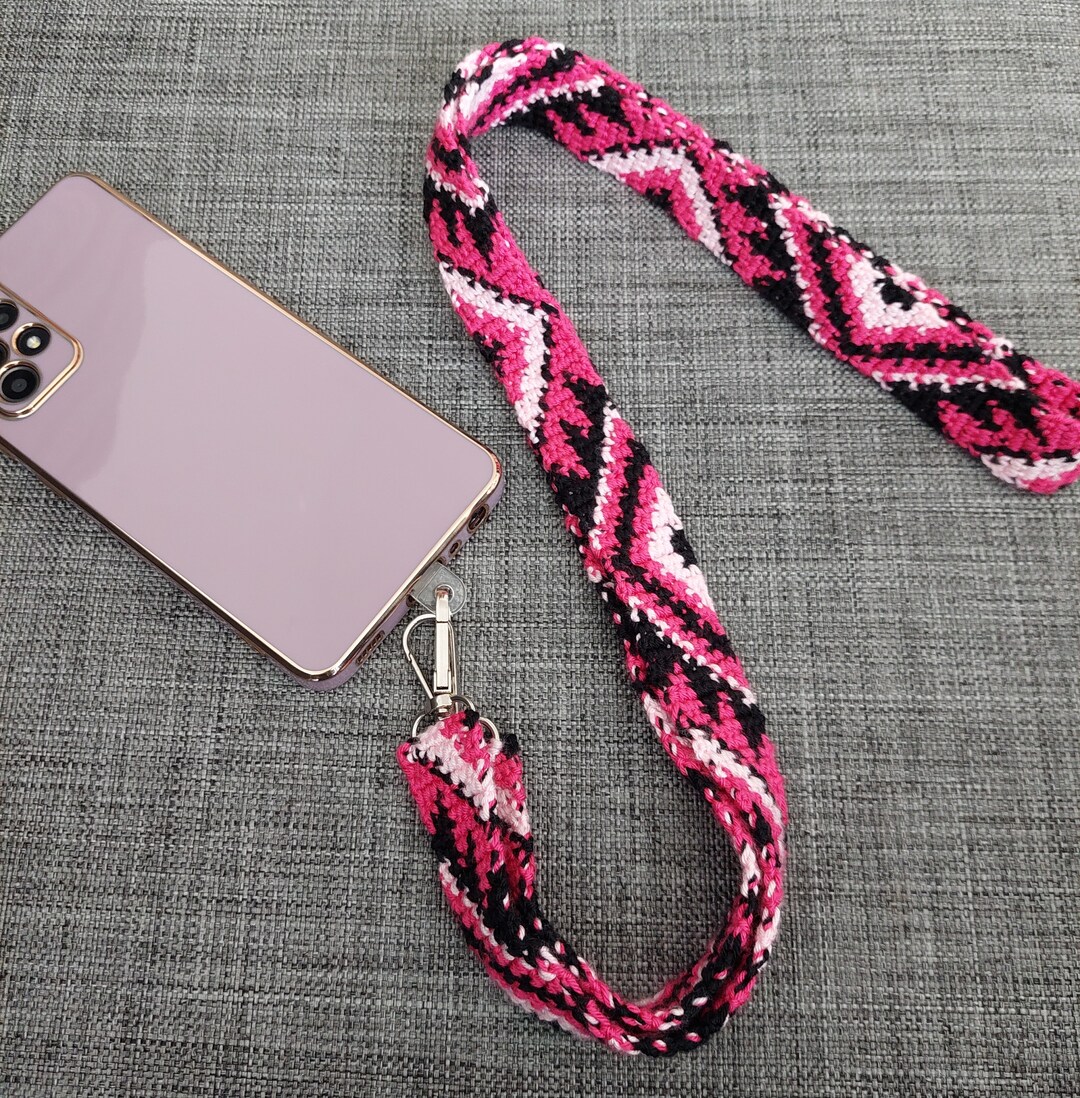 Colorful Kilim Style Crochet Phone Strap Pattern, Crochet Phone ...