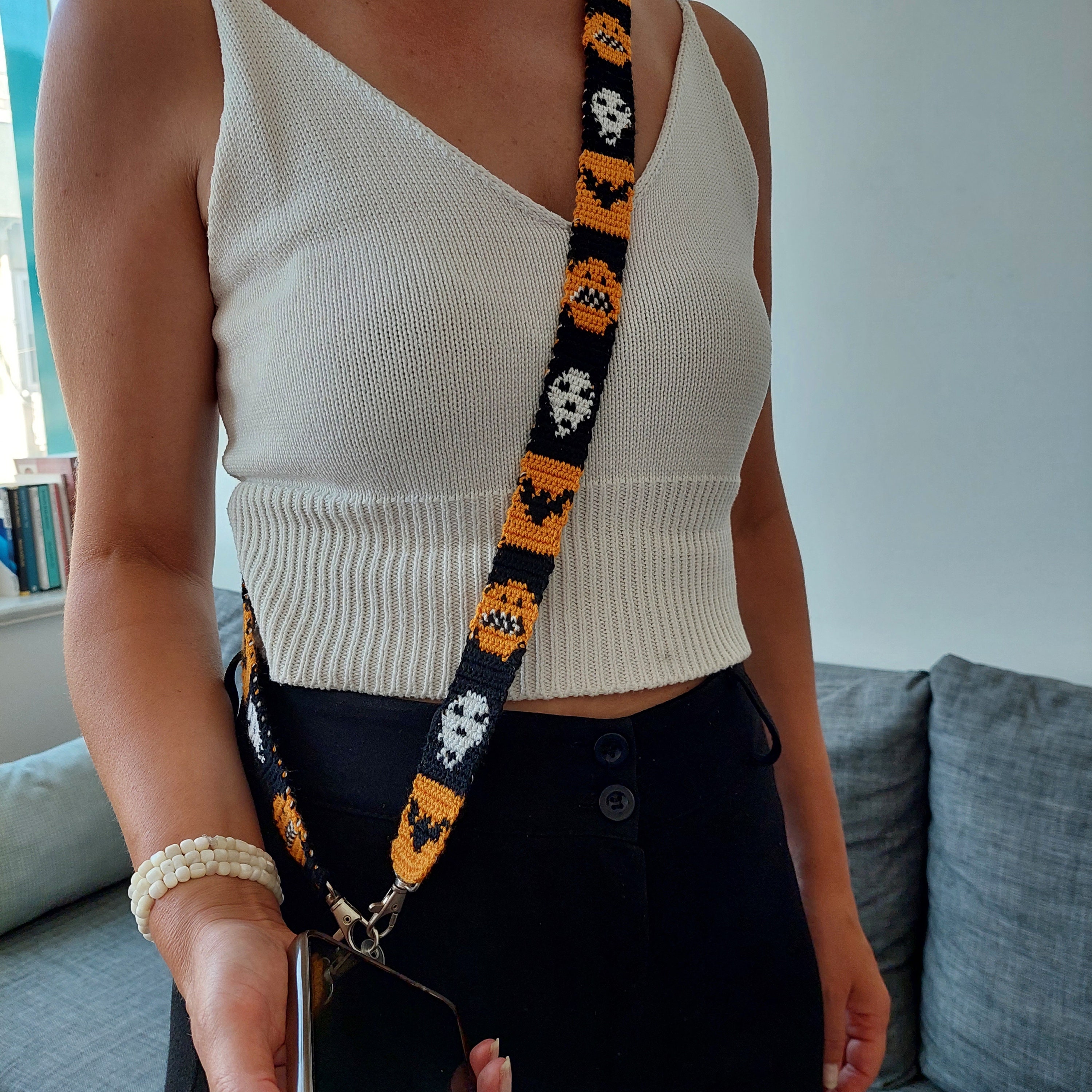 Halloween Crochet Crossbody Phone Strap Patternhalloween - Etsy