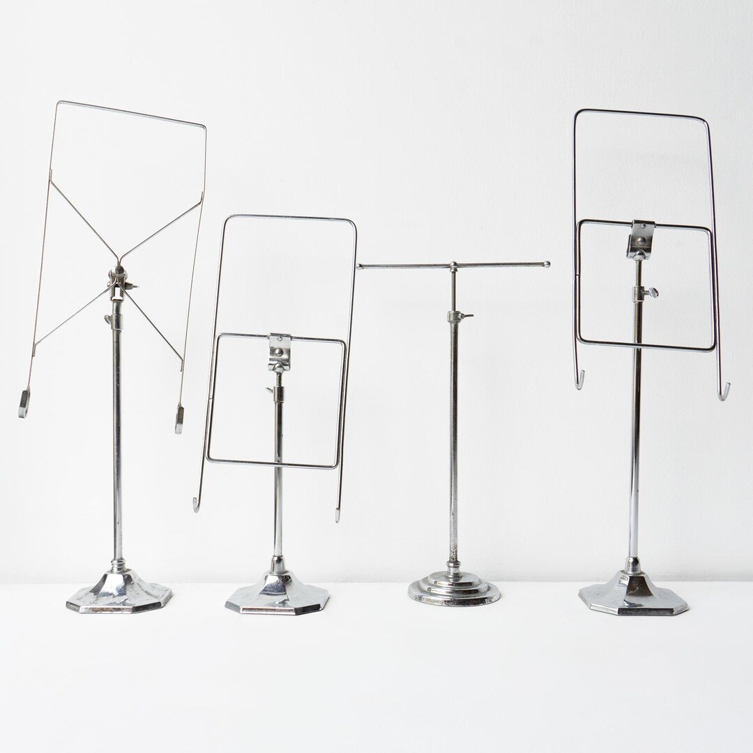 Collection of Vintage Art Deco Chrome Shop Fitting Display Stands C ...