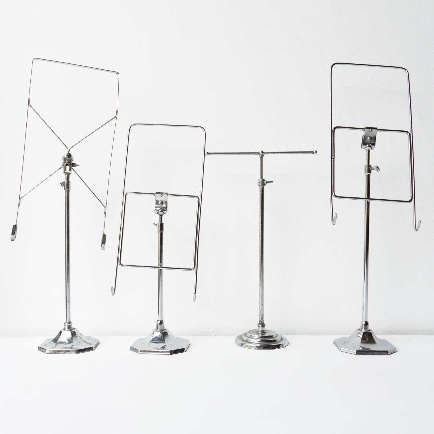 Collection of Vintage Art Deco Chrome Shop Fitting Display Stands C ...