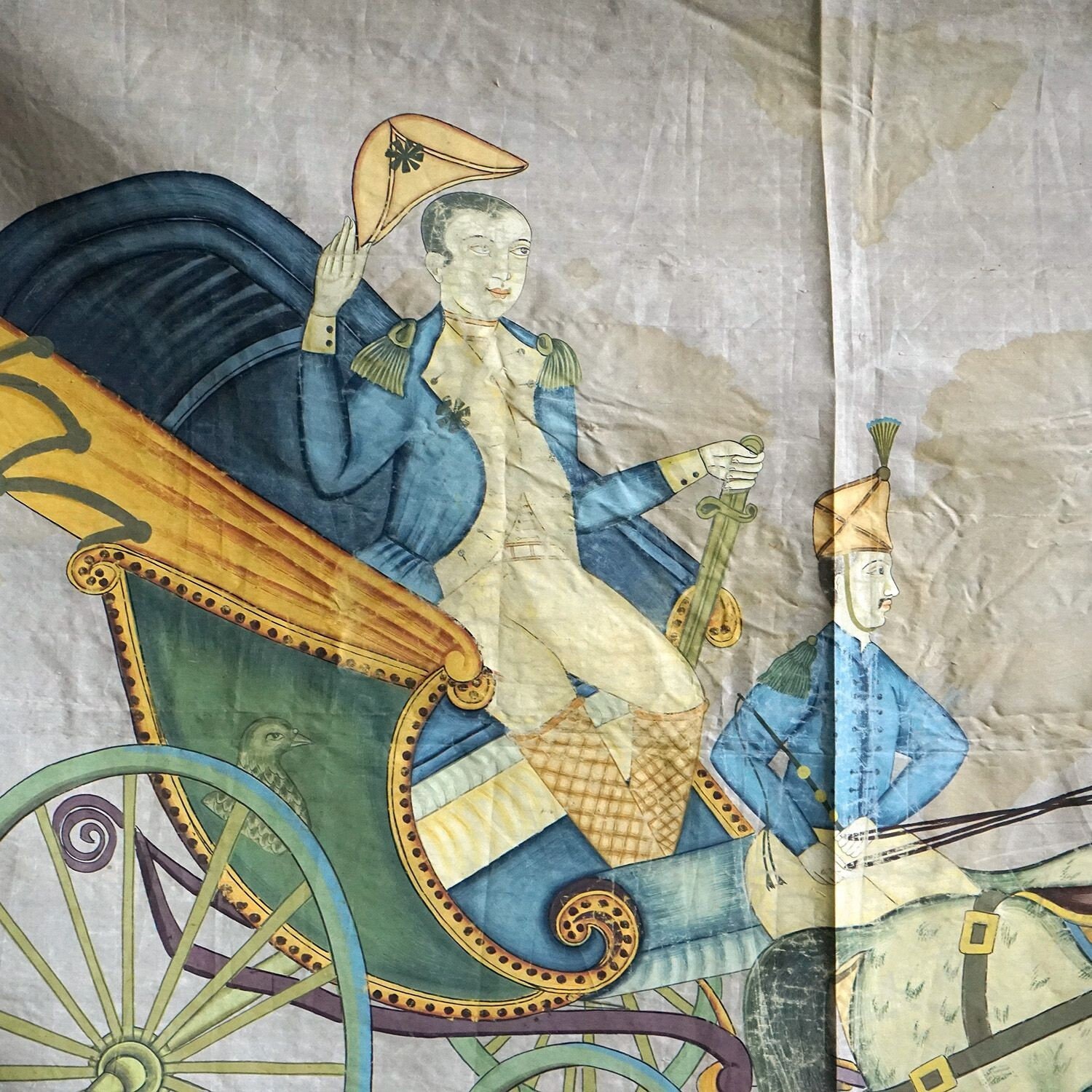 Large Antique Chinese Export Painting Gouache on Silk 19th - Etsy
