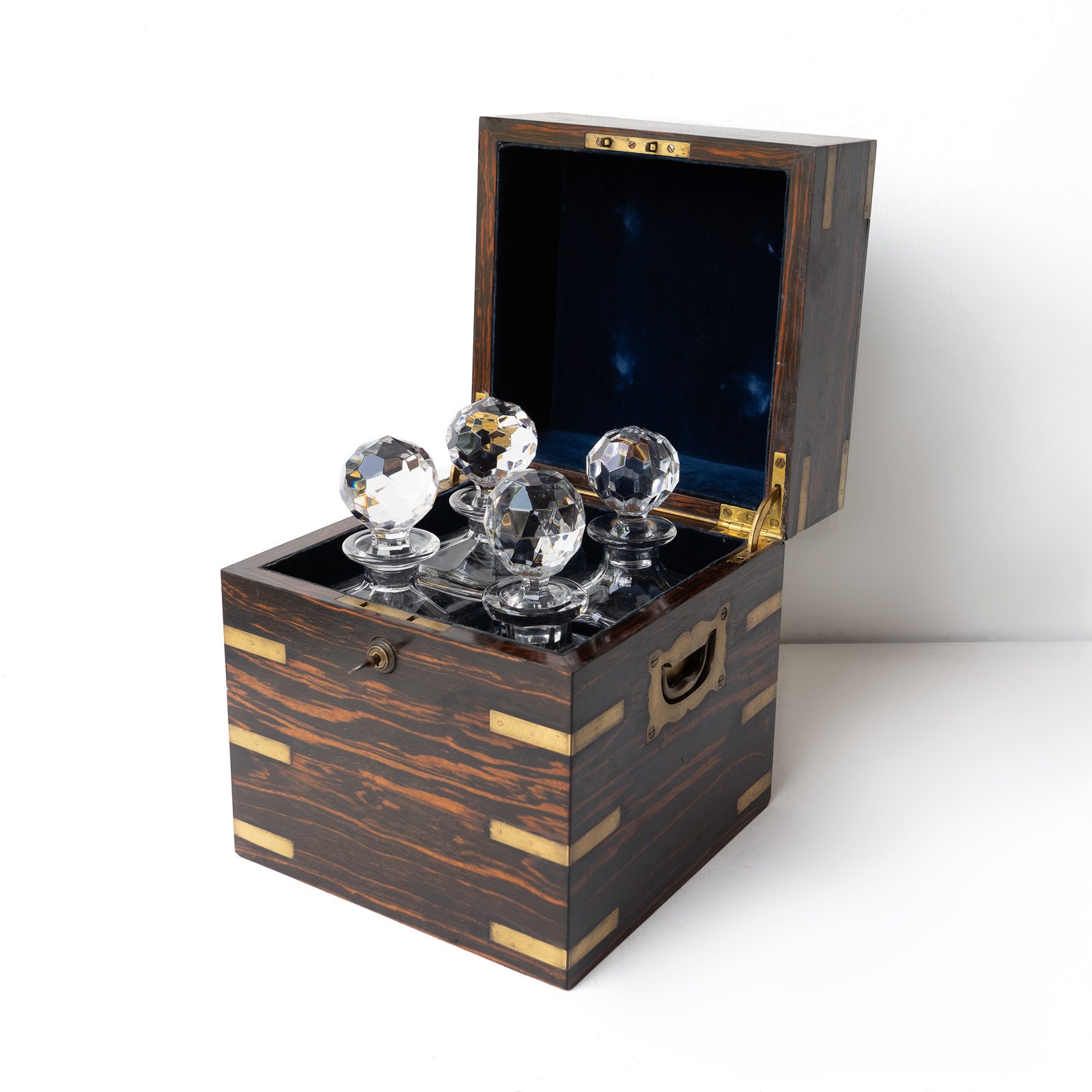 Antique Campaign Decanter Box, Coromandel With Brass Fittings, 19th ...