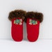 Vintage Ojibwe Beaded Felt and Moose Skin Gauntlet Mittens 1950s ...